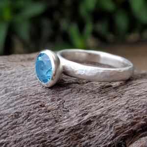 Something Blue - Gemstone Ring 7mm Natural Swiss Blue Topaz Ring ...