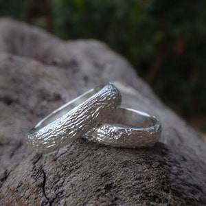 Wedding Bands Nature Inspired Wedding Rings Hand Texture Engagement ...