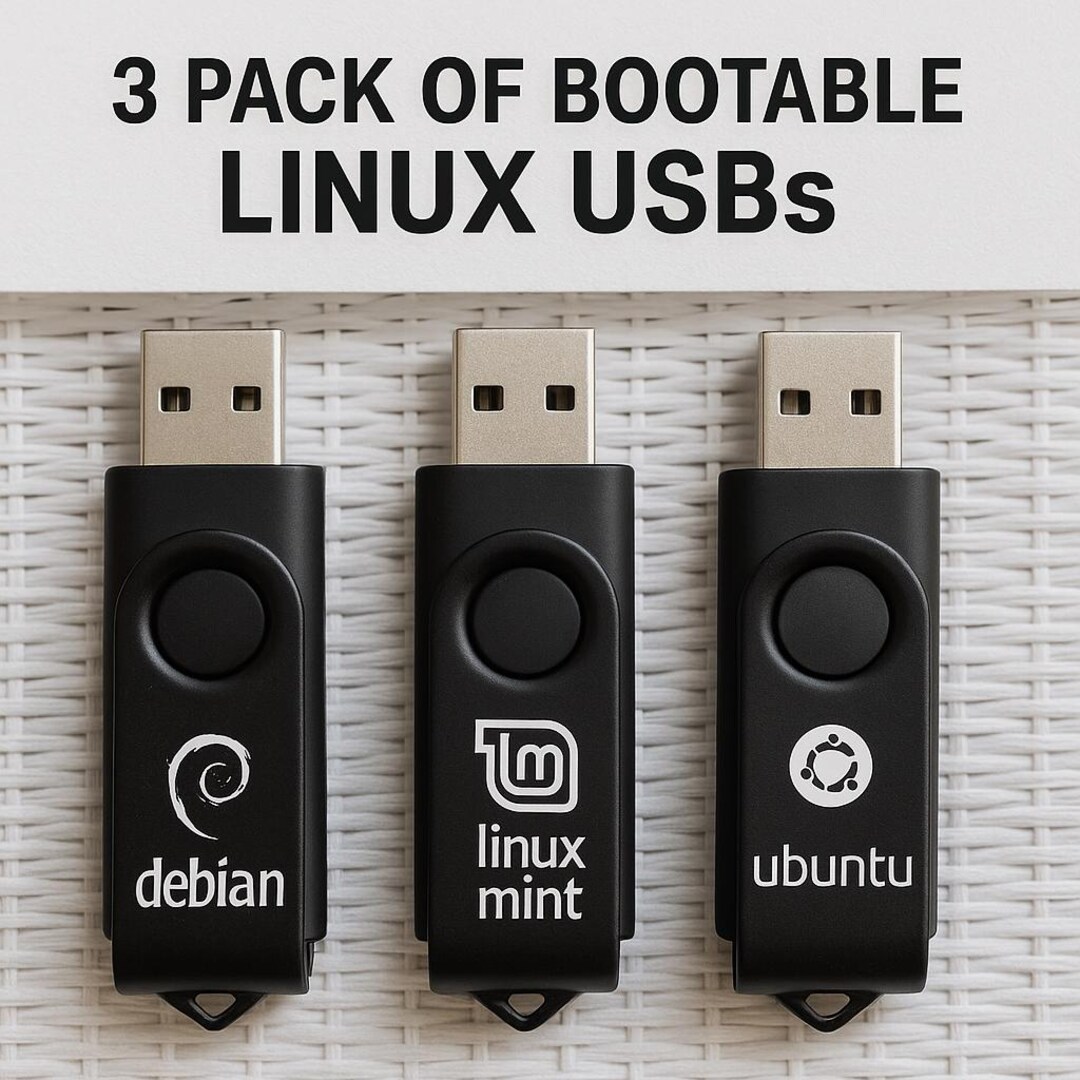 3 Pack Booable Linux Usbs - Debian, Linux Mint and Ubuntu. Live Linux Operating Systems - Etsy