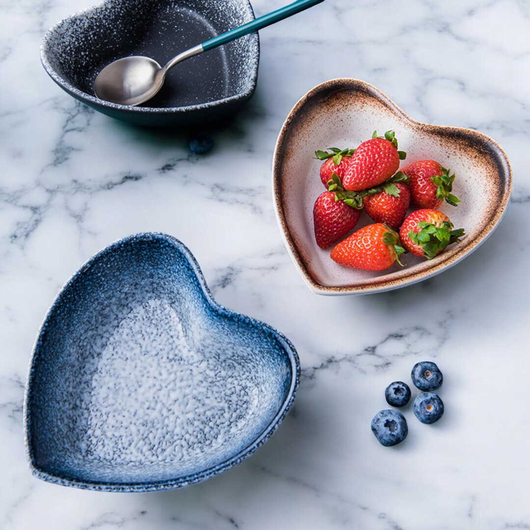 Japanese Heart-shaped Bowl Creative Tableware for Desserts & Snacks ...