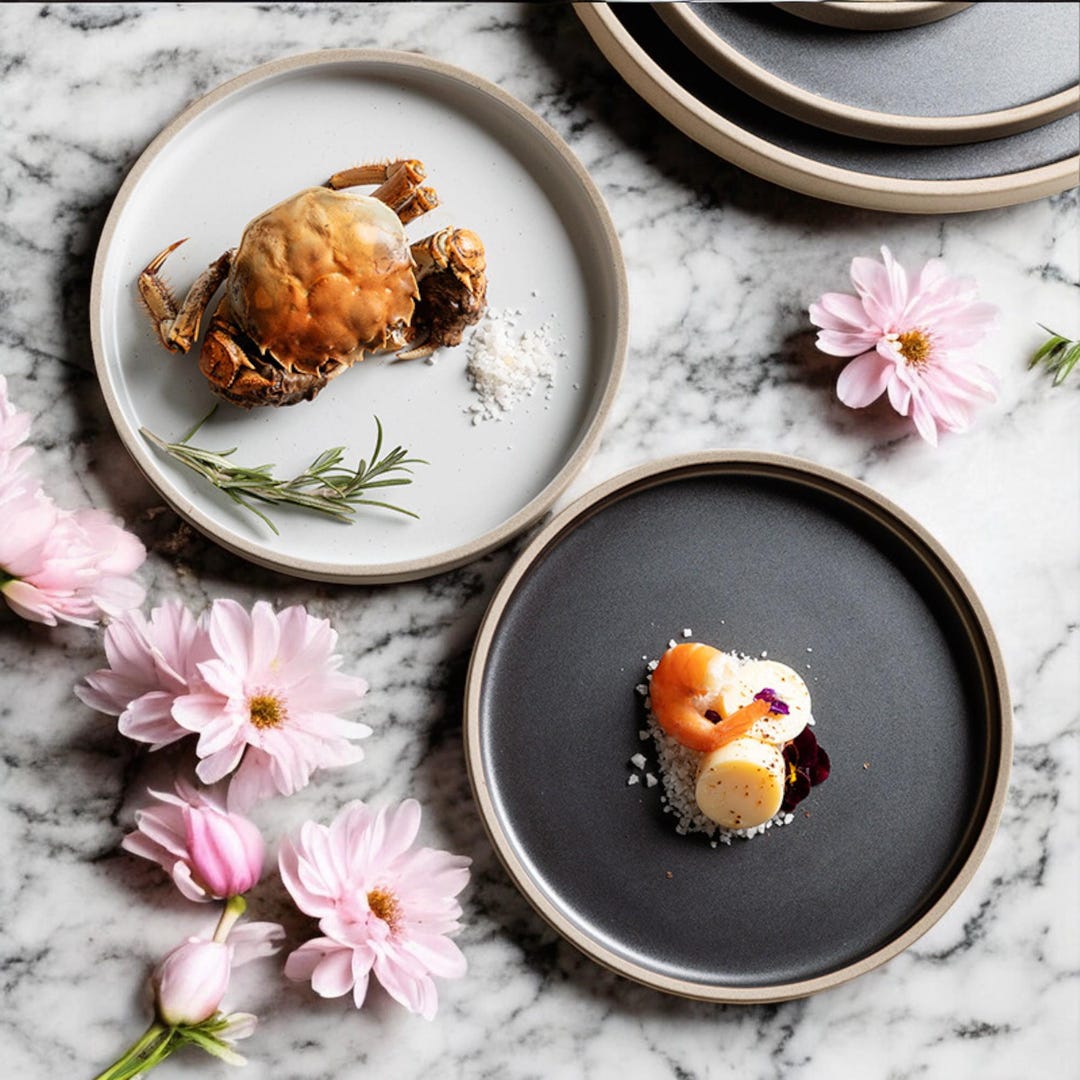 Handcrafted Japanese Ceramic Dinner Plates Artisan Round Pottery Plates ...