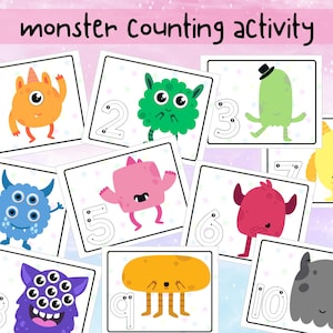Monster Counting Activity, Counting Activity for Kids, Counting Monster ...