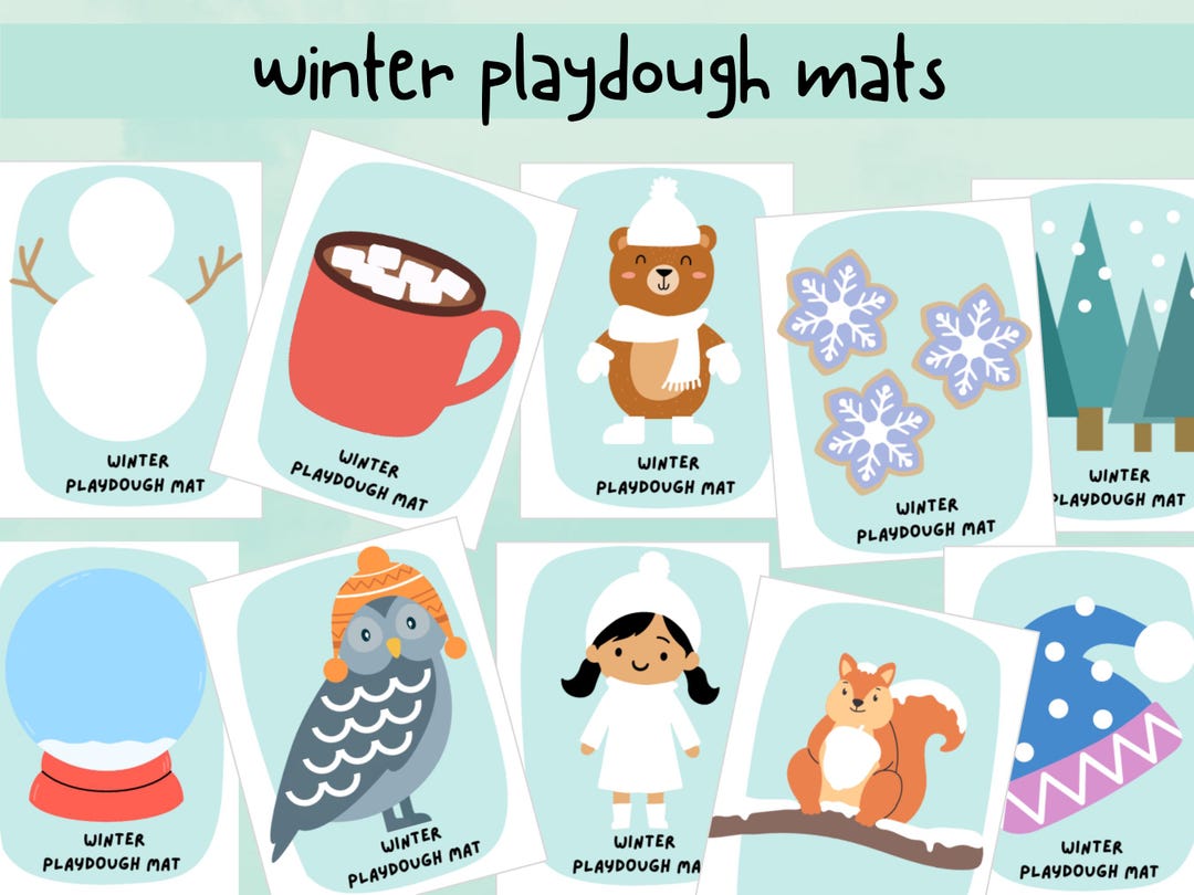 Winter Activity for Kids, Playdoh Mats, Winter Playdough Mats, Winter ...