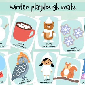 Winter Activity for Kids, Playdoh Mats, Winter Playdough Mats, Winter ...