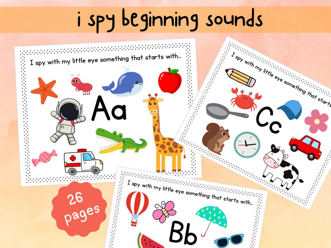 I Spy Beginning Sounds, Beginning Sounds Activity, ABC I Spy, Alphabet ...