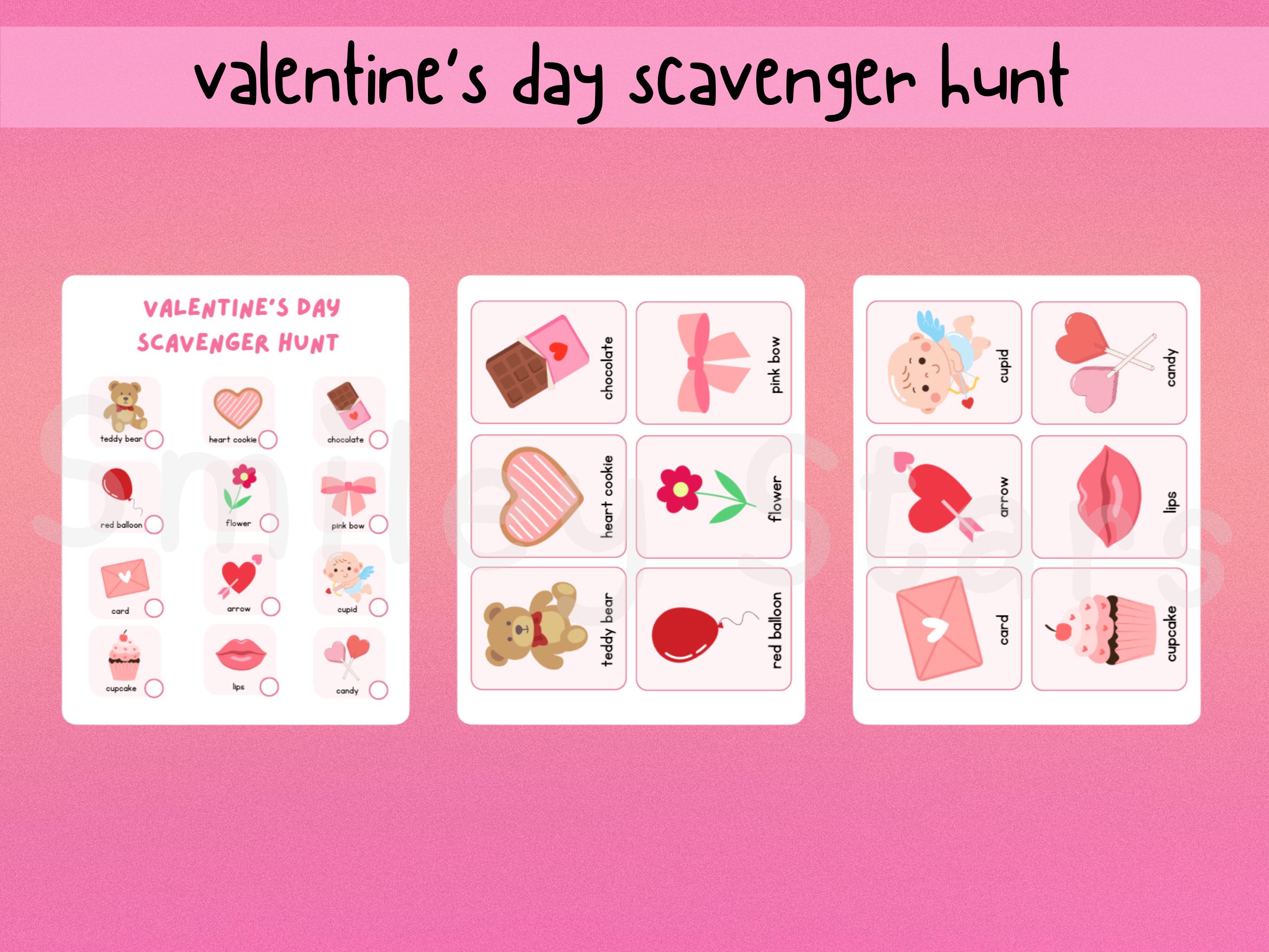 Valentine's Day Activity for Kids, Scavenger Hunt Printable, Valentine ...