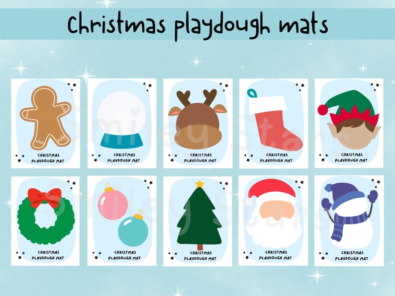 Christmas Activity for Kids, Christmas Playdough Mats, Preschool ...