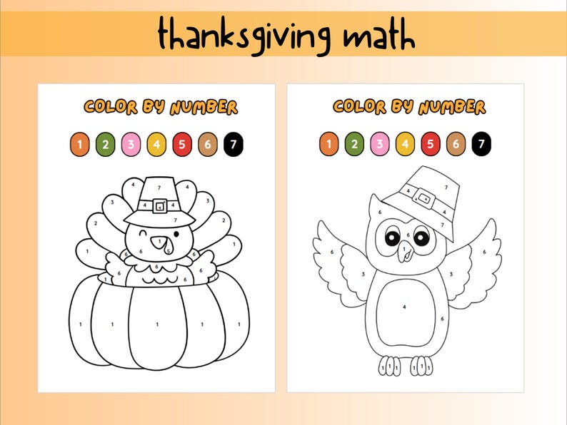 Thanksgiving Math, Math Activity for Kids, Preschool Activity, Math ...