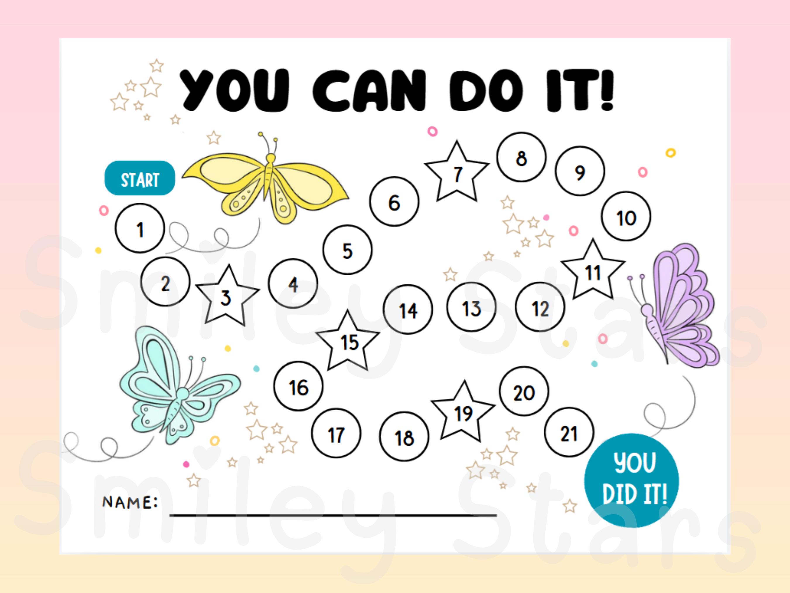 Coloring Reward Chart for Kids, Reward Chart, Sticker Chart, Potty ...