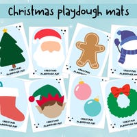 7 Christmas Playdough Mats, Printable Play Doh Mats, Christmas Play ...