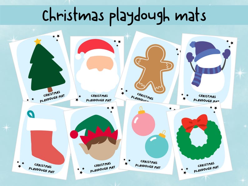 Christmas Activity for Kids, Christmas Playdough Mats, Preschool ...