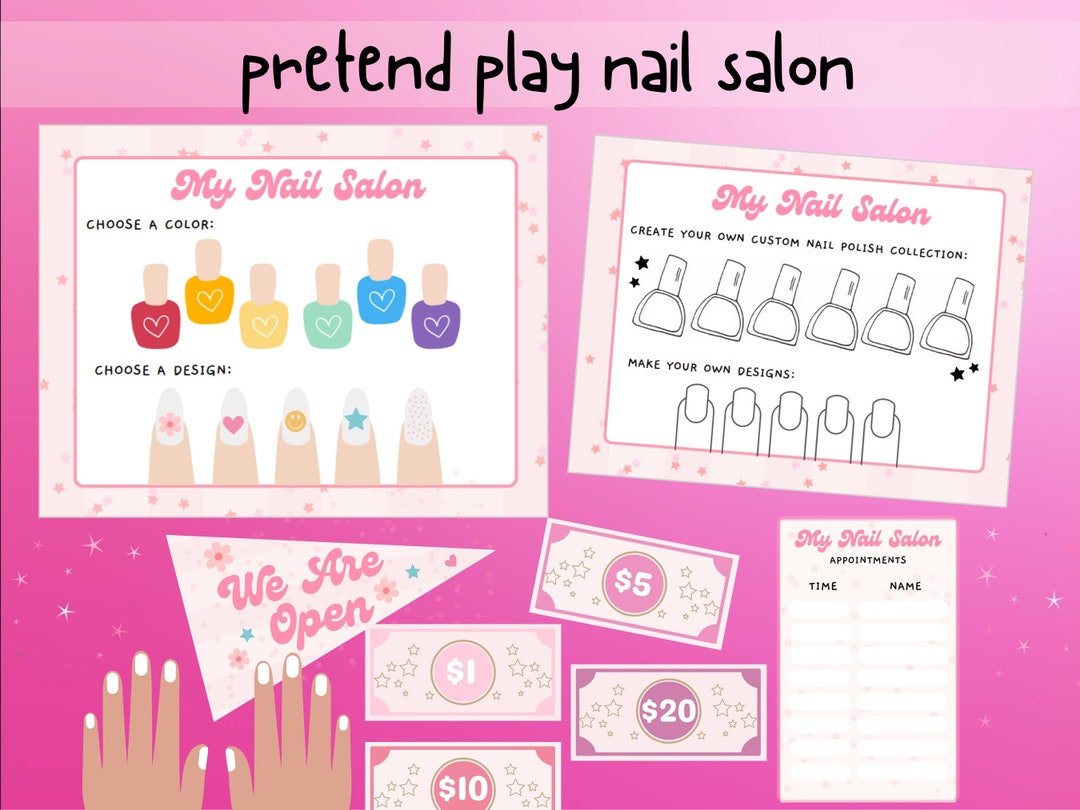 Pretend Play Nail Salon, Kids Manicure Play, Nail Salon, Pretend Play ...