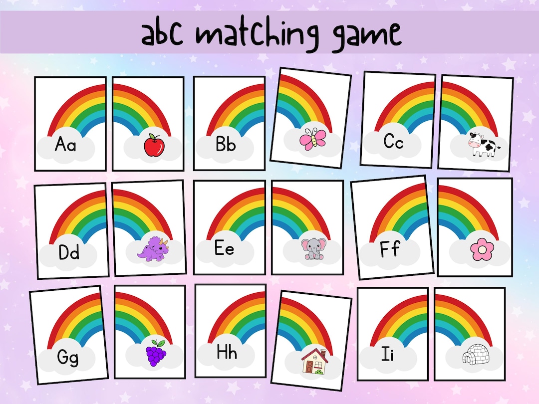 ABC Matching Activity, Beginning Sounds, Alphabet Game, Matching Cards ...