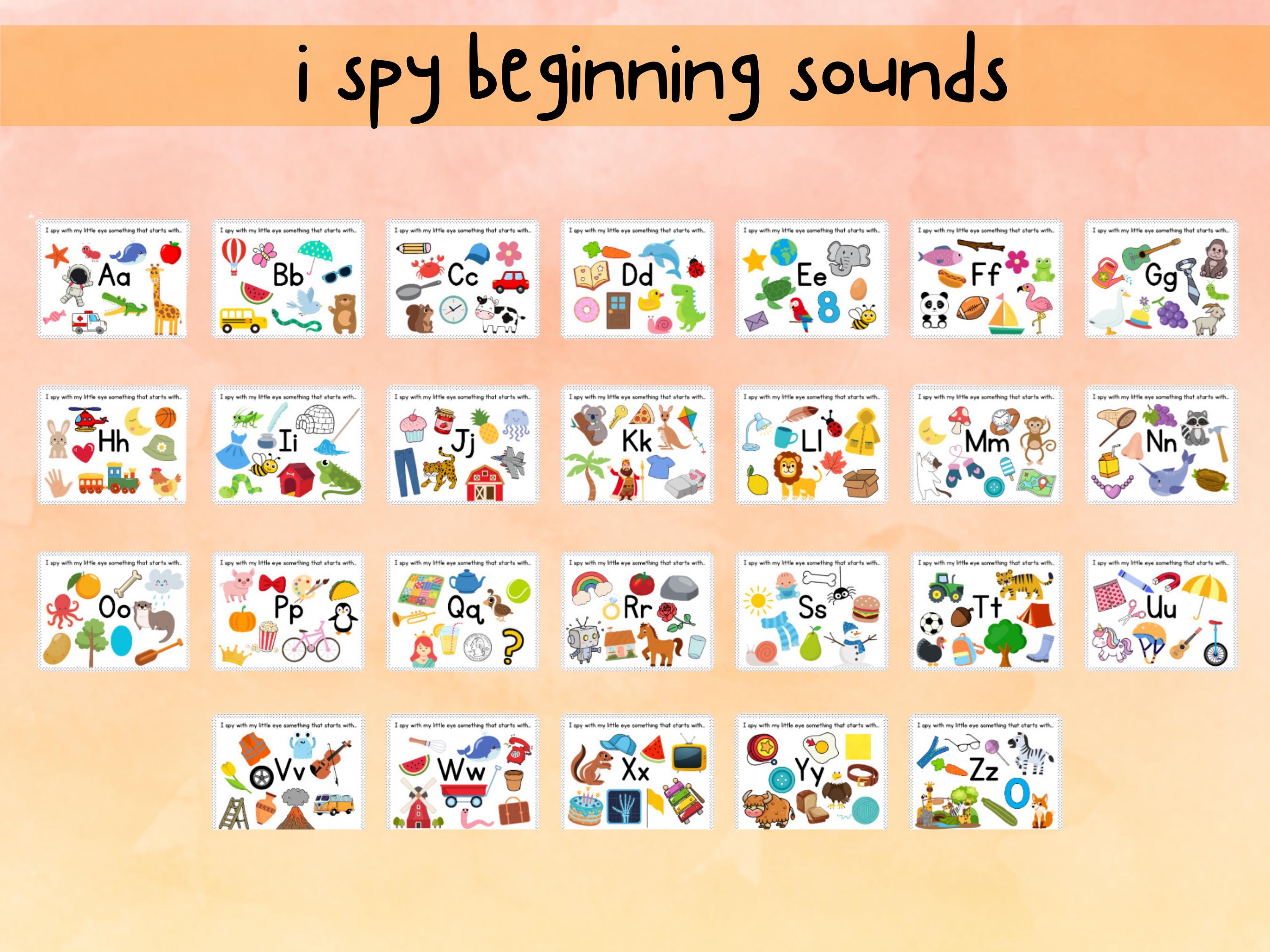 I Spy Beginning Sounds, Beginning Sounds Activity, ABC I Spy, Alphabet ...