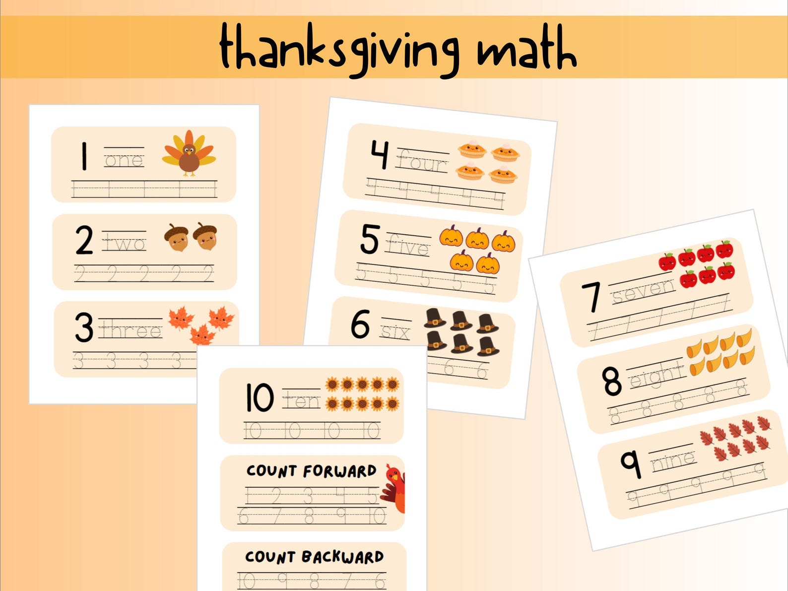 Thanksgiving Math, Math Activity for Kids, Preschool Activity, Math ...