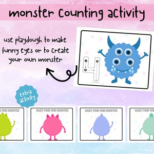 Monster Counting Activity, Counting Activity for Kids, Counting Monster ...