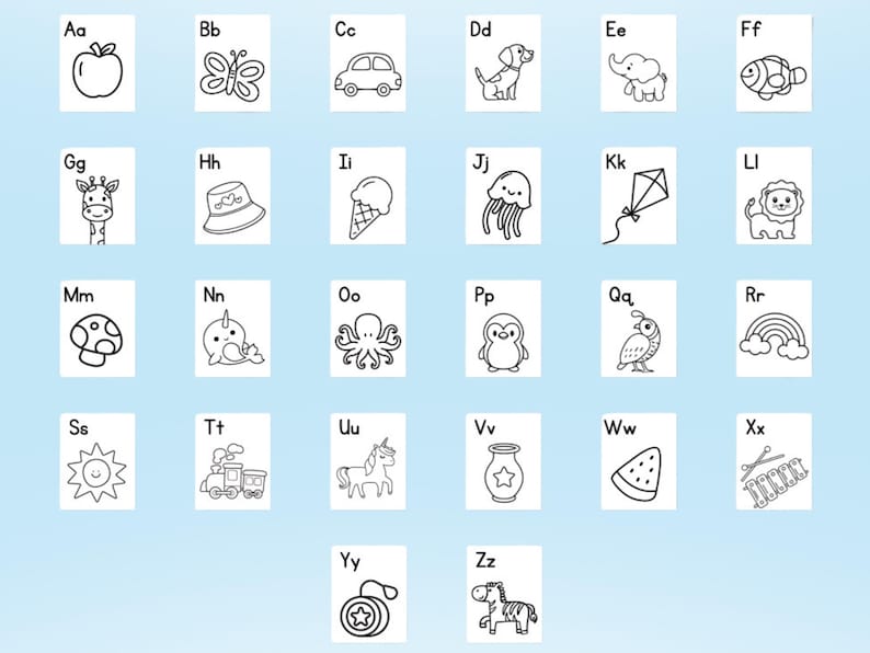 Alphabet Coloring Pages, ABC Coloring, Preschool, Kids Coloring, ABC ...