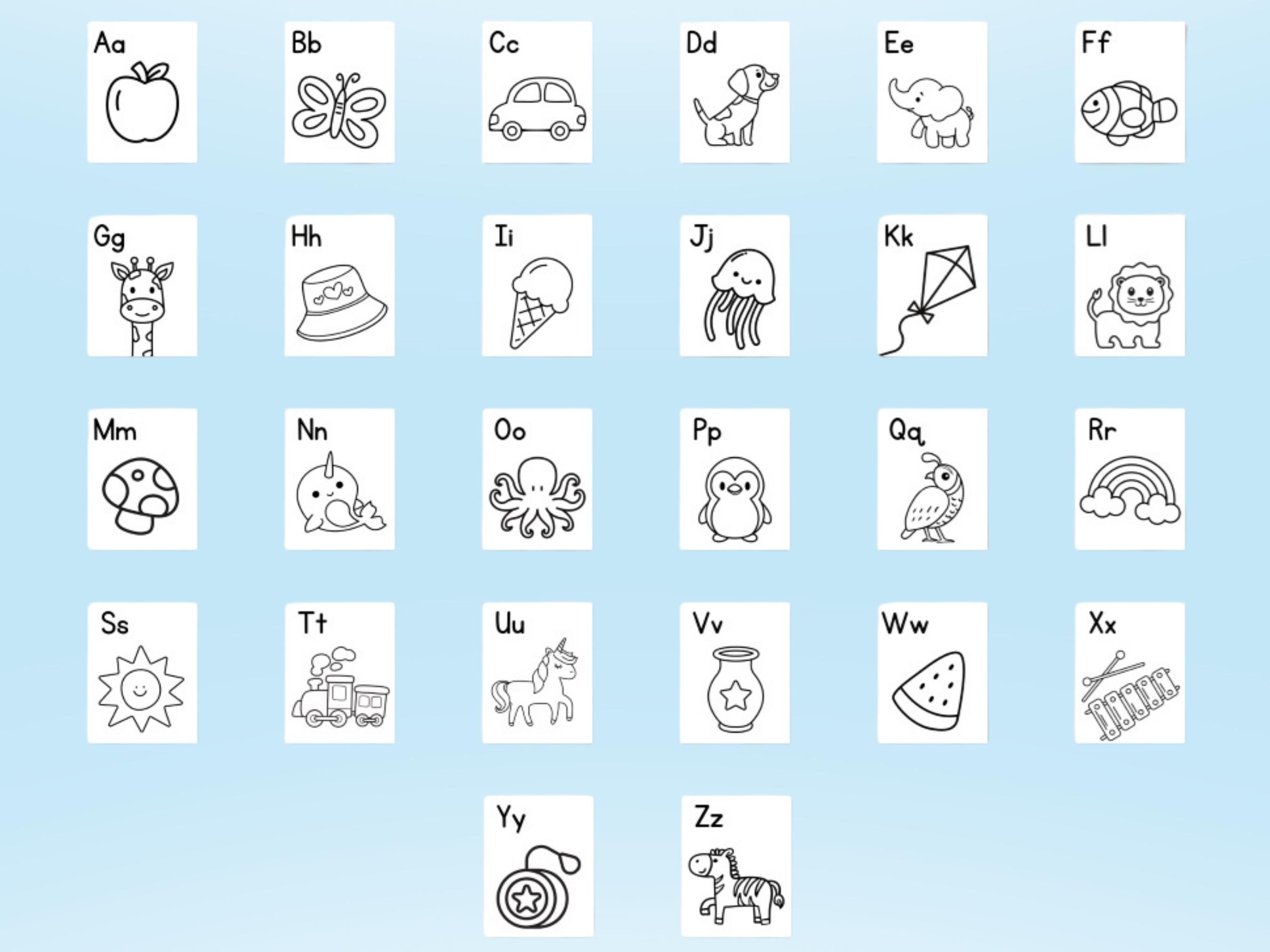 Alphabet Coloring Pages, ABC Coloring, Preschool, Kids Coloring, ABC ...