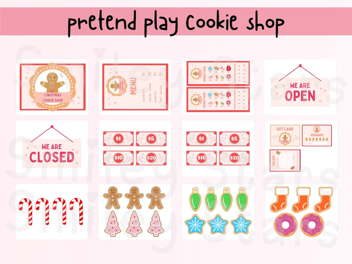 Christmas Activity for Kids, Pretend Cookie Shop, Play Store, Toddler ...