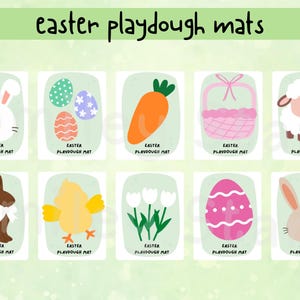Easter Playdough Mats, Easter Activity for Kids, Playdoh Mats, Easter ...