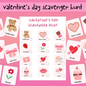 Valentine's Day Activity for Kids, Scavenger Hunt Printable, Valentine ...