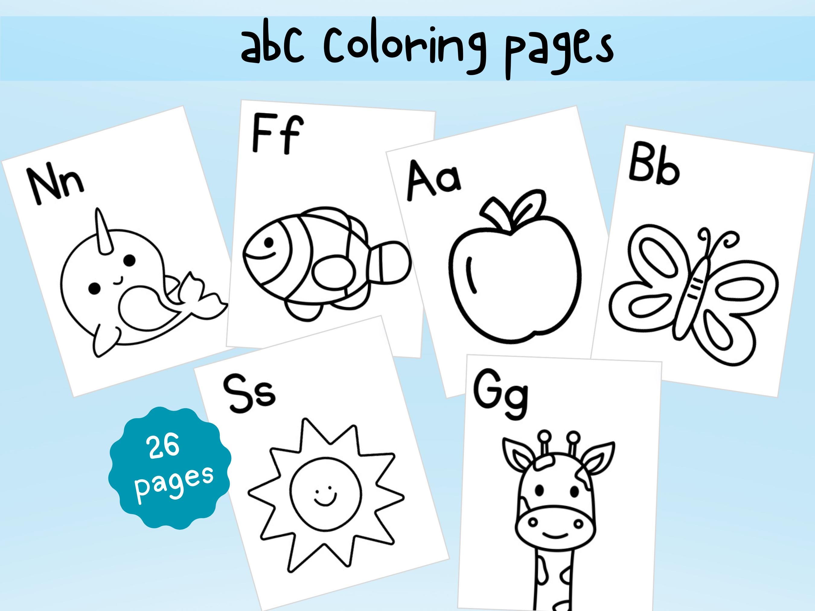 Alphabet Coloring Pages, ABC Coloring, Preschool, Kids Coloring, ABC ...