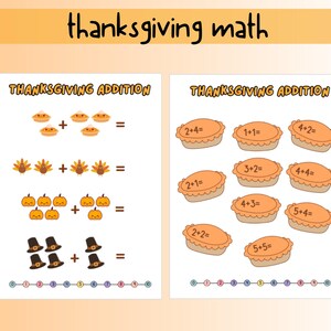 Thanksgiving Math, Math Activity for Kids, Preschool Activity, Math ...