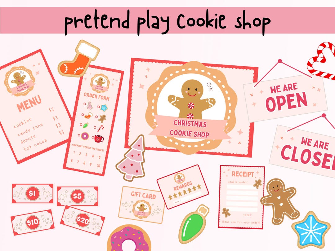 Christmas Activity for Kids, Pretend Cookie Shop, Play Store, Toddler ...