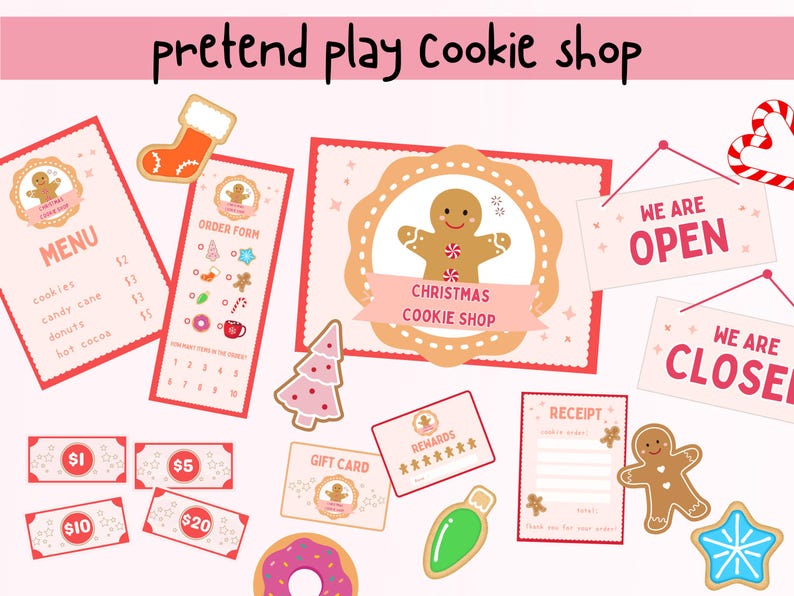 Christmas Activity for Kids, Pretend Cookie Shop, Play Store, Toddler ...