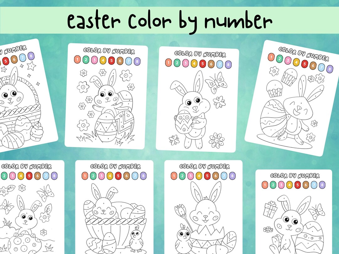 Easter Coloring Pages, Easter Color by Number, Easter Activity for Kids ...