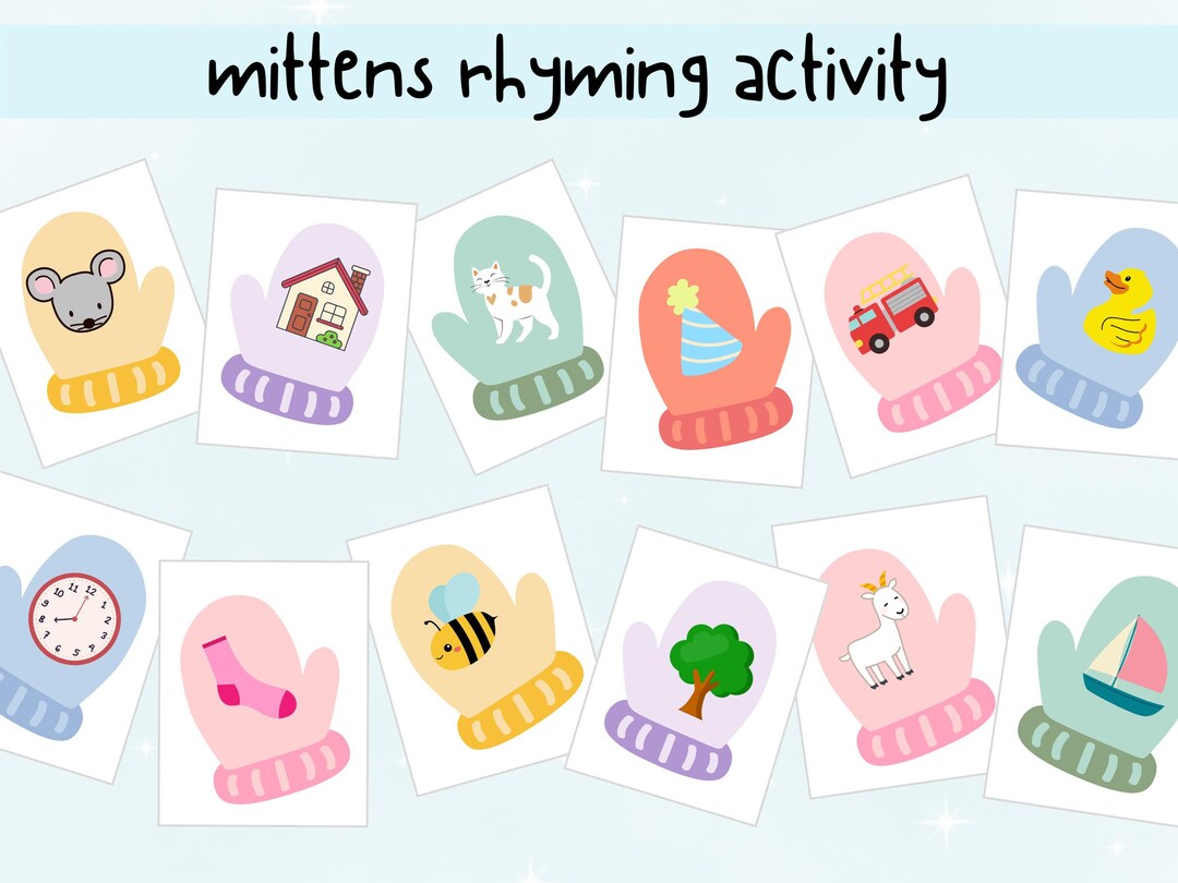 Rhyming Activity for Kids, Winter Activity, Mitten Rhyming Activity ...