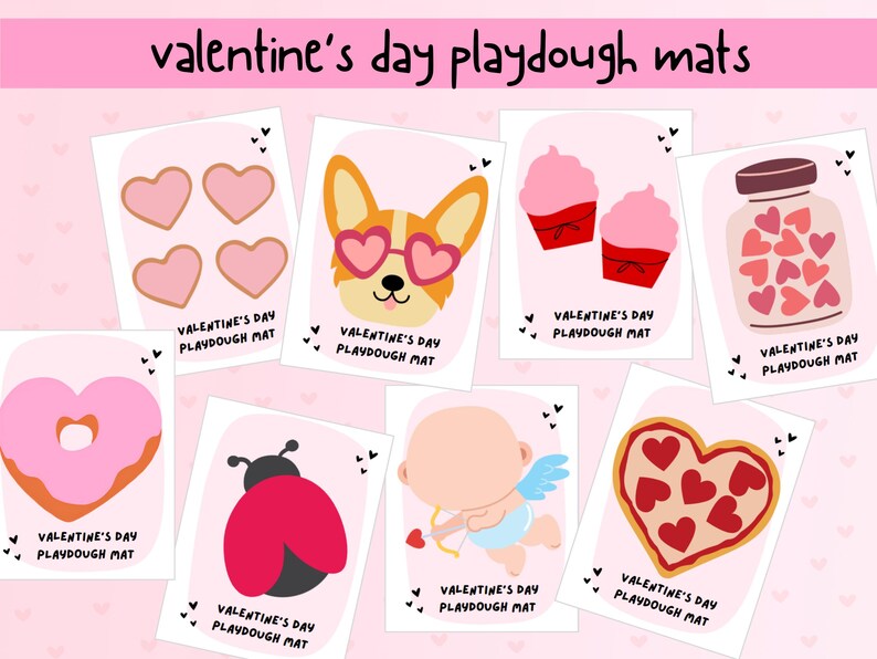 Valentine's Day Activity for Kids, Valentine's Day Playdough Mats ...