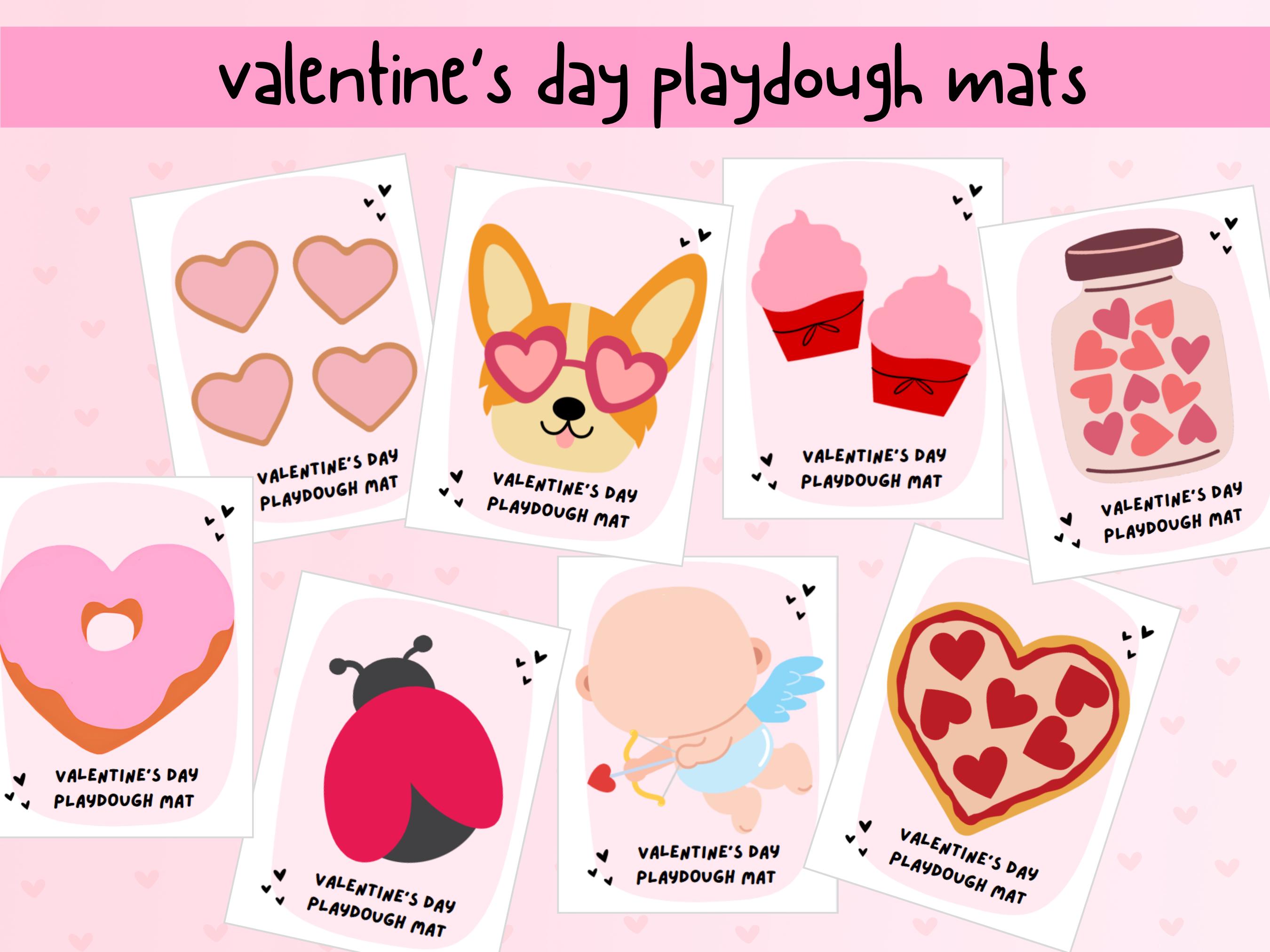 Valentine's Day Activity for Kids, Valentine's Day Playdough Mats ...