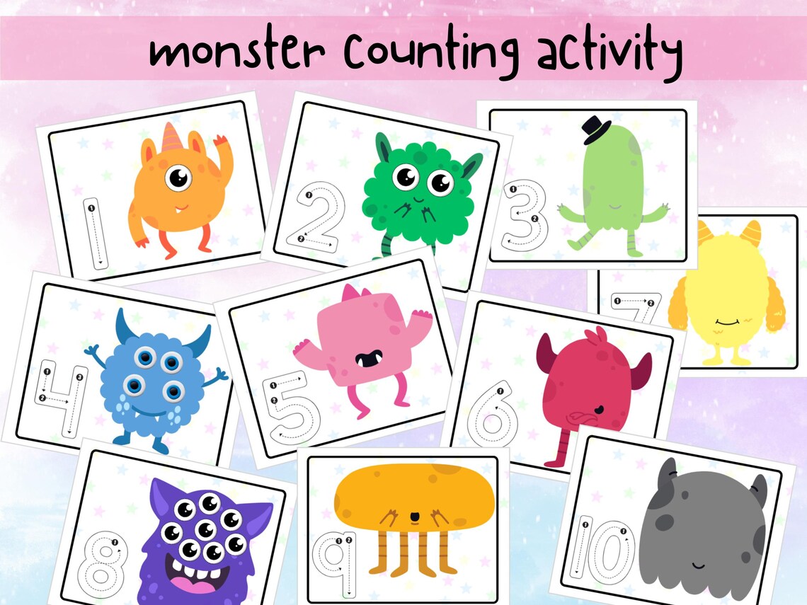 Monster Counting Activity, Counting Activity for Kids, Counting Monster ...