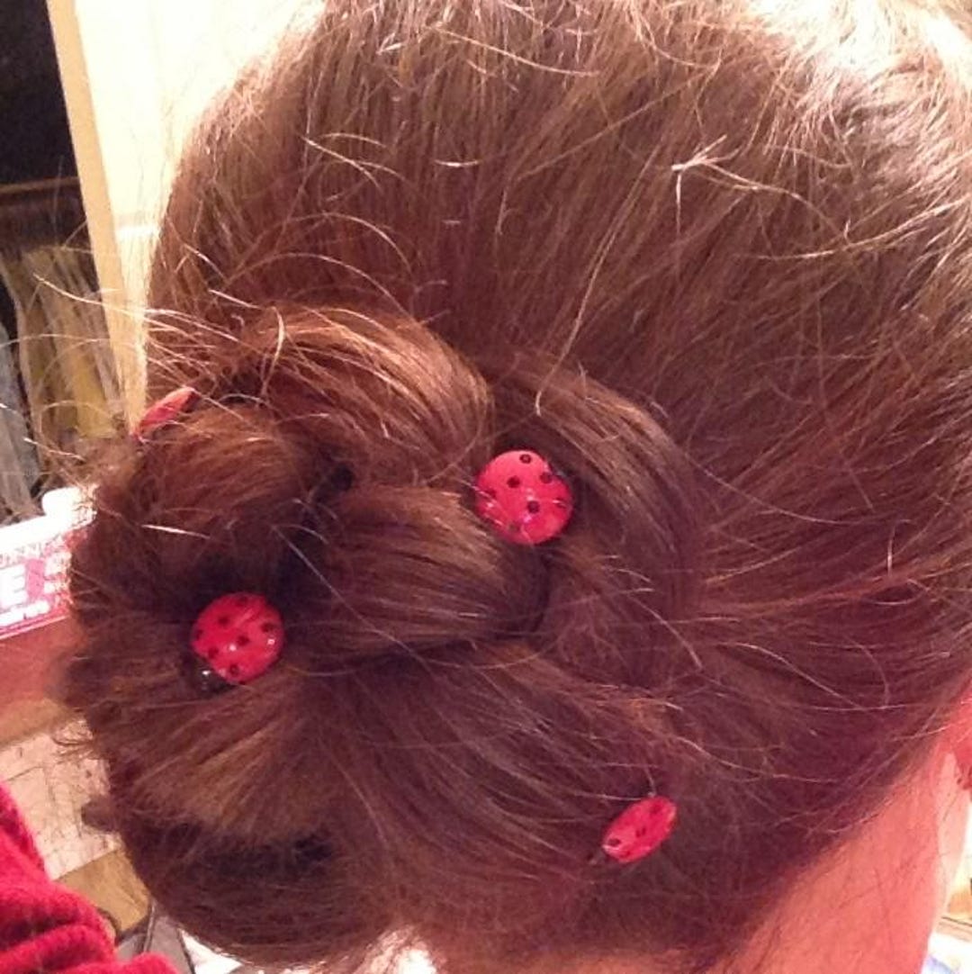 Glitter Ladybug Hair Swirls-set of 6-red Hair Spins-hair Coils-hair ...