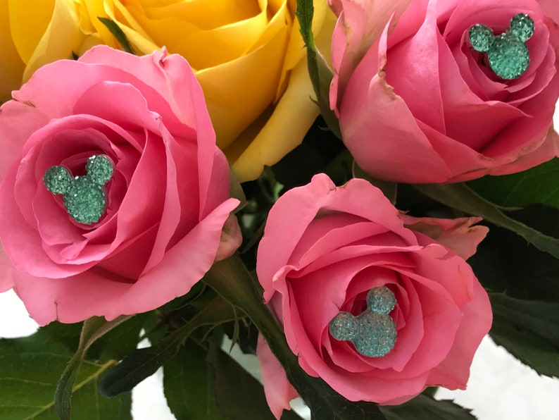 Disney Inspired Flower Pins-boutonnieres-aqua Mickey Mouse | Etsy