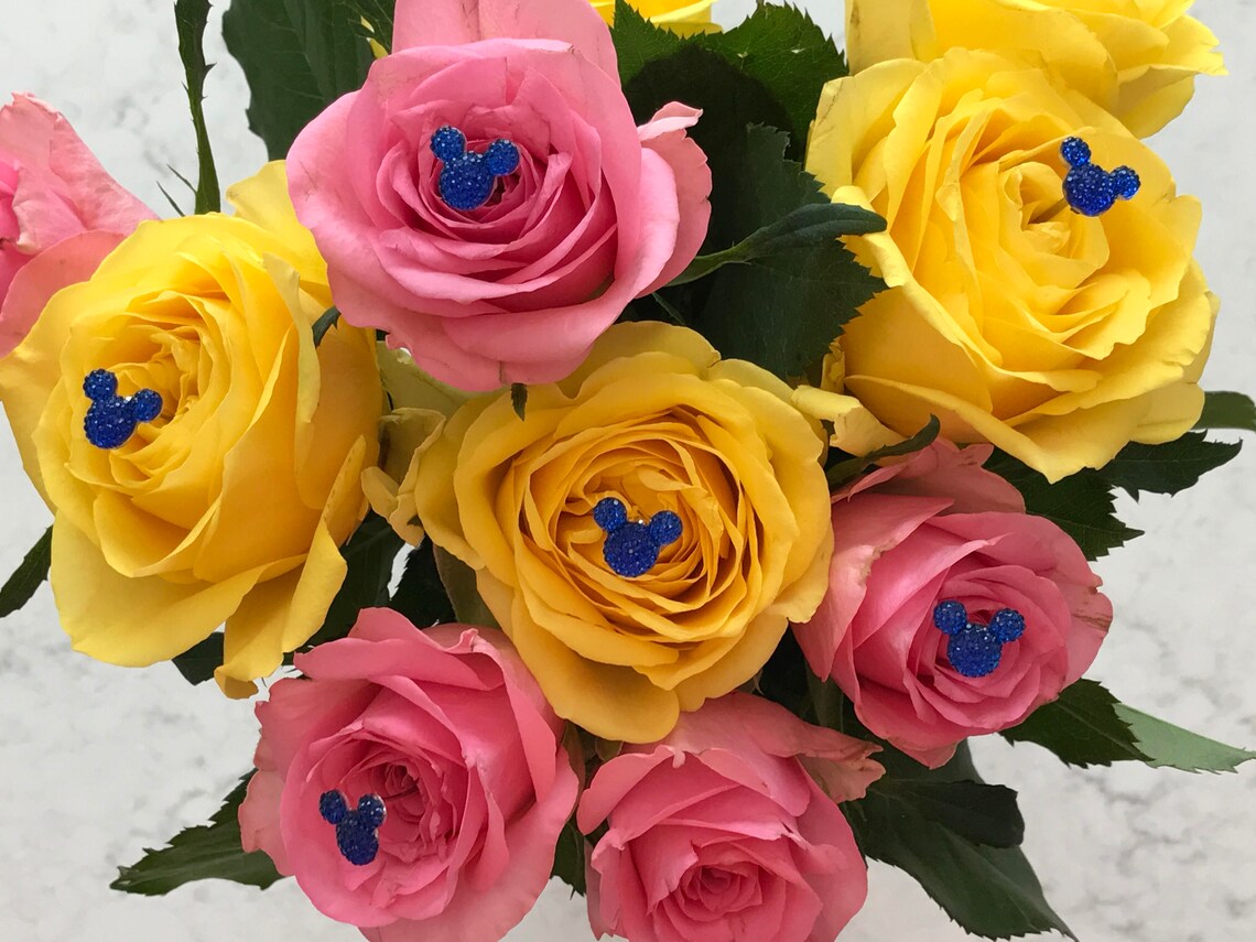 Disney Wedding-free SHIP-12 Hidden Mickeys Bouquets- Royal Blue Floral ...