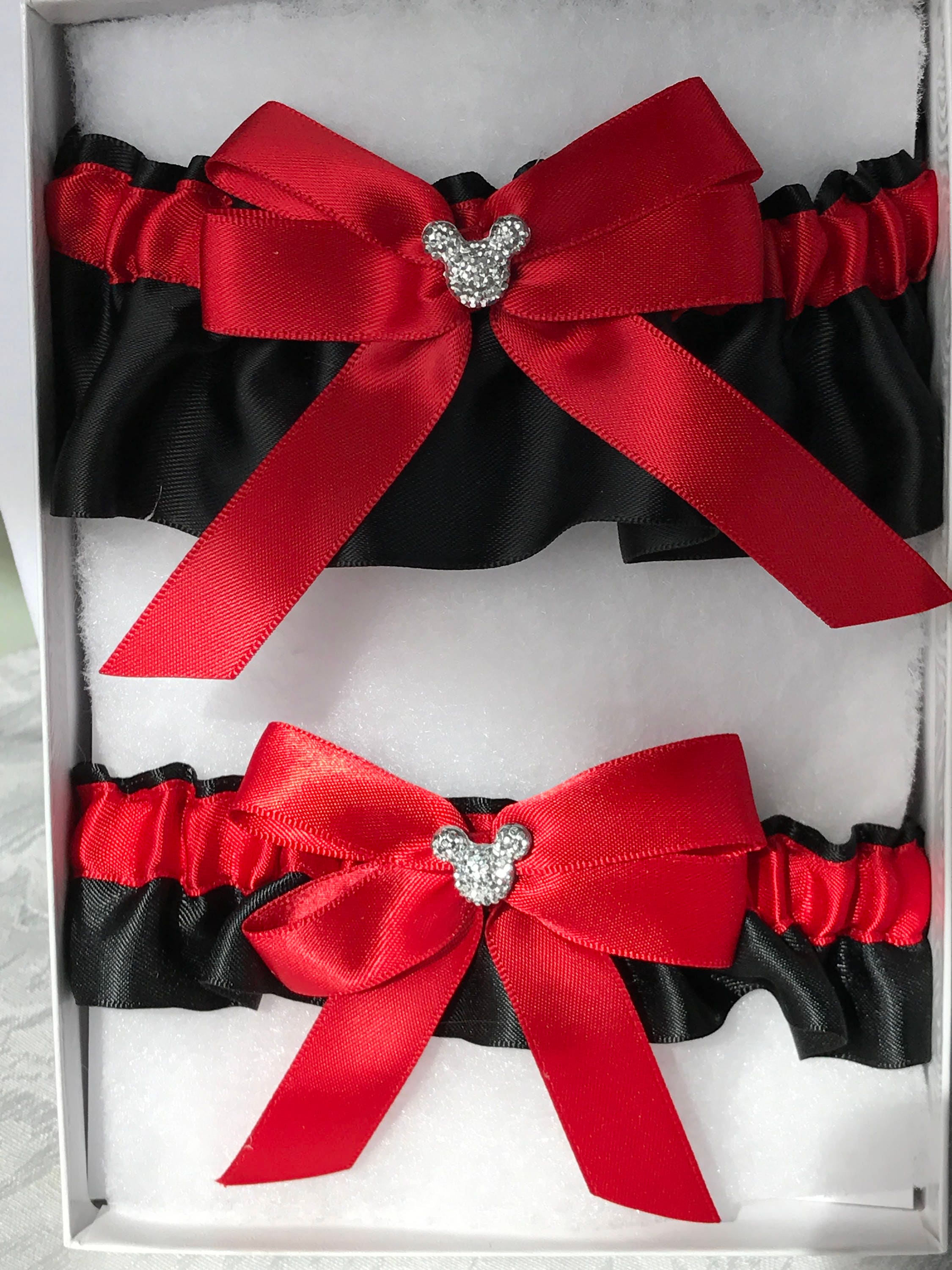 Disney Wedding Garter Bridal Garter Keepsake and Tossing Garter Set Red ...