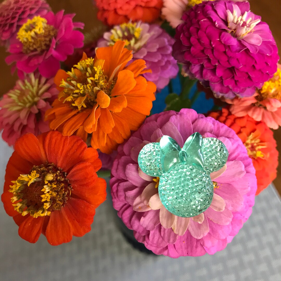 Minnie Mouse Flower Pins-disney Wedding Bouquet Flower Picks-mouse Ears ...