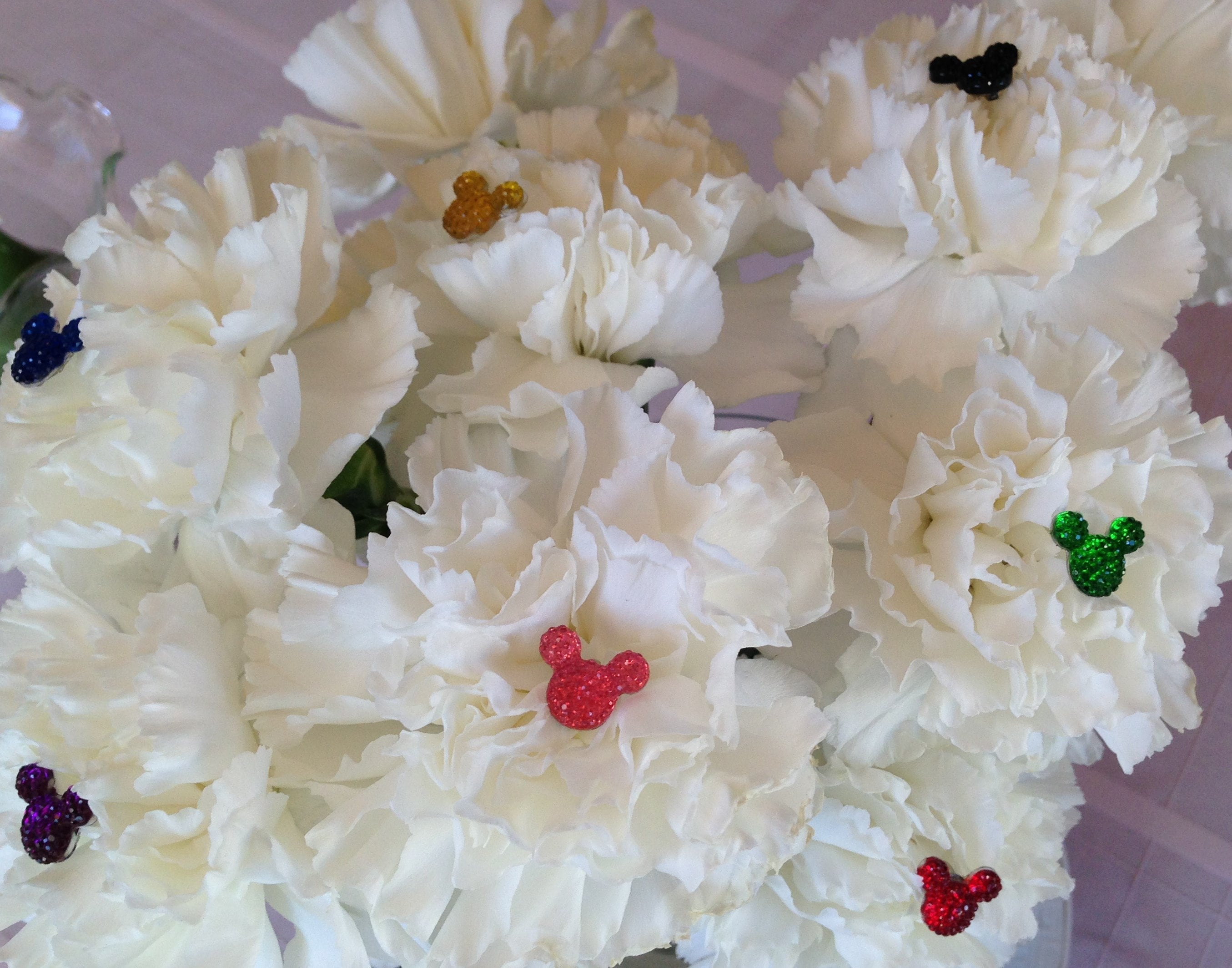 4 Hidden Mickey Flower Pins-Bouquet Pins-Disney themed Wedding-Floral ...