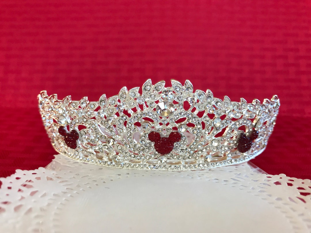 Rhinestone Silver Tone Tiara-hidden Mickey Inspired-disney - Etsy