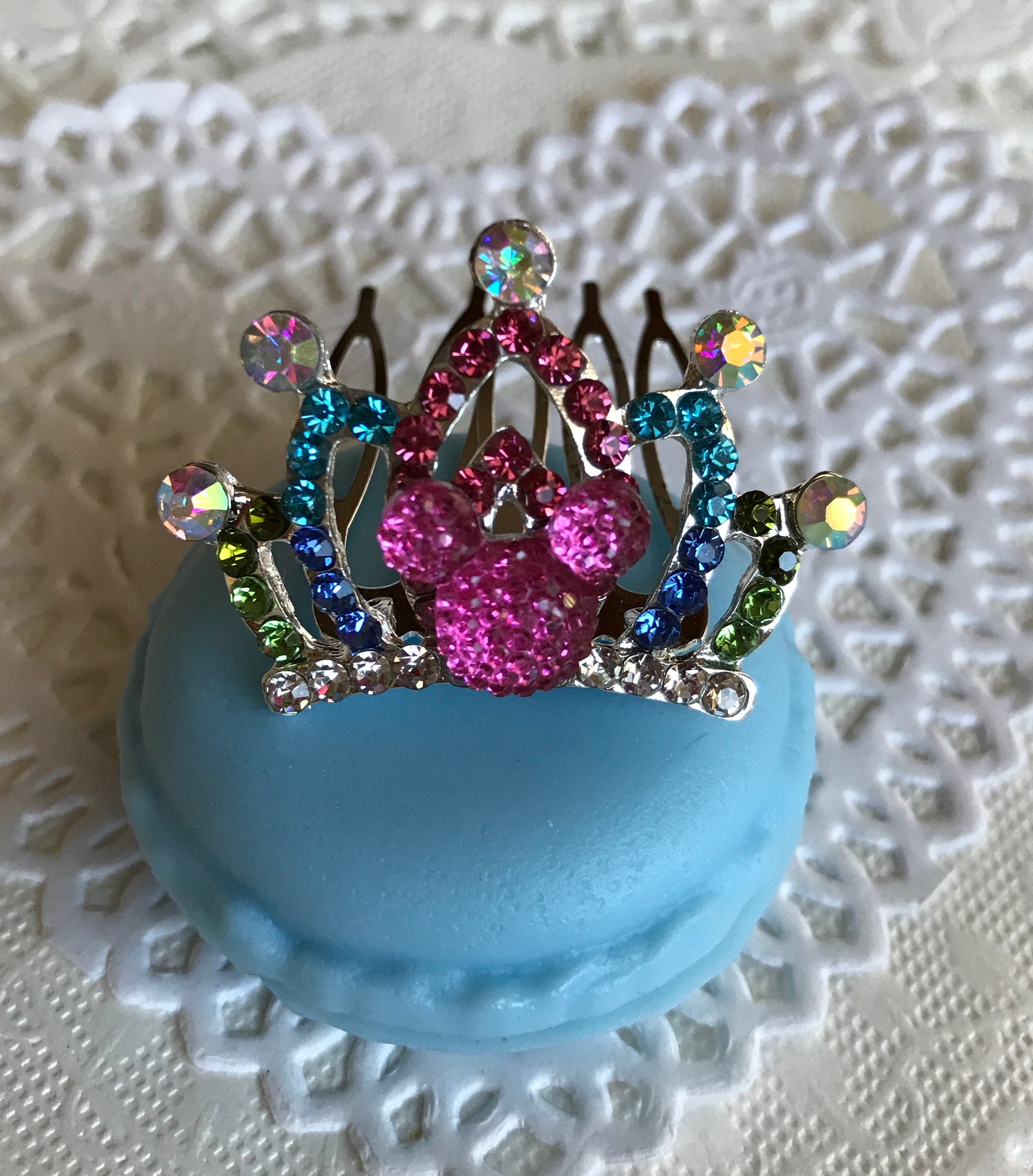 Bright Pink Hidden Mickey Mini Tiara-Disney Wedding Flower Girl ...