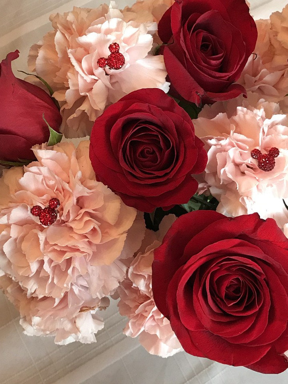 Mickey Mouse Wedding Flower Pins Ears-bouquet Picks-disney - Etsy