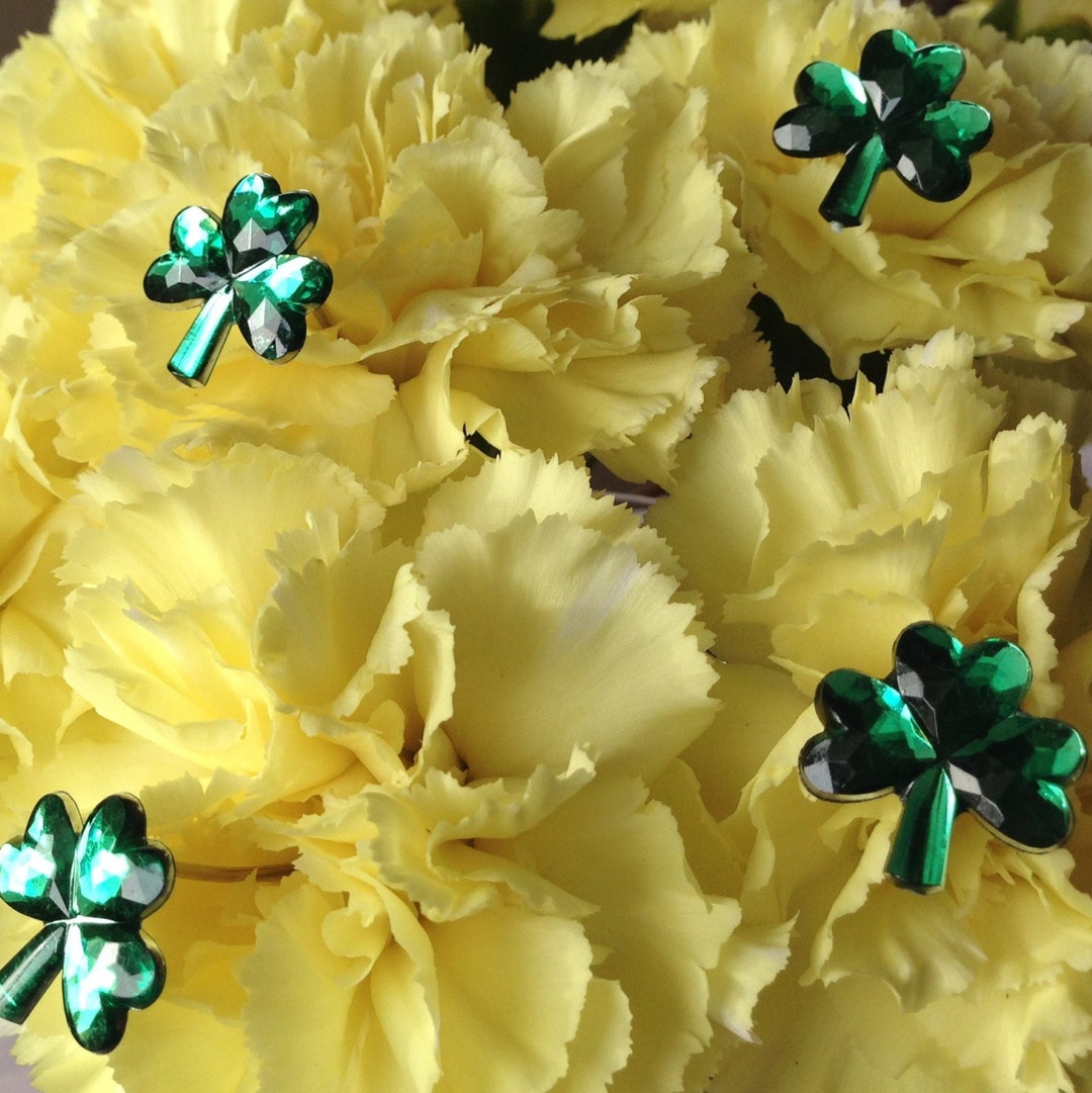 6 Shamrock Wedding Bouquet Picks for Irish Wedding Party Centerpiece ...