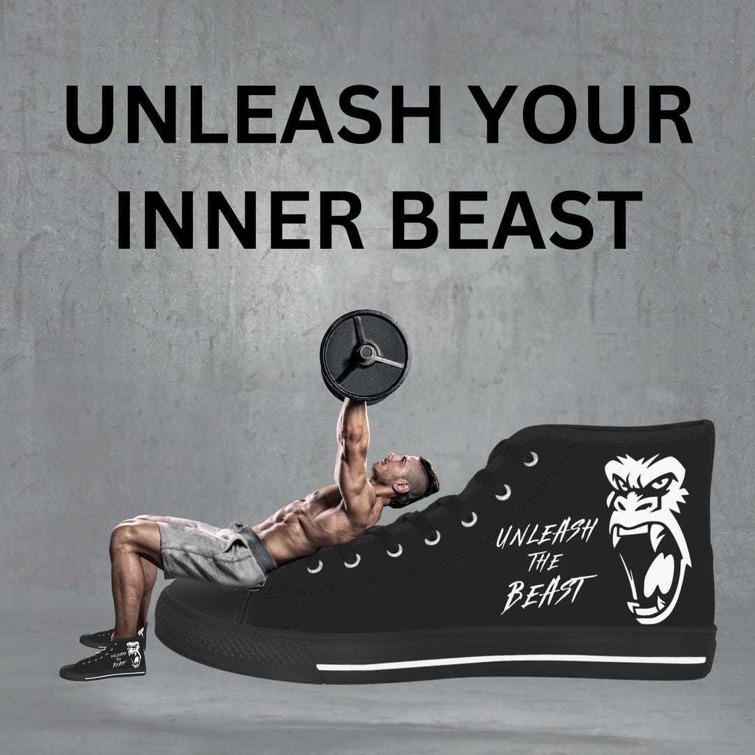 Gym Sneakers for Men Unleash the Beast Workout Trainers Gym Apparel ...