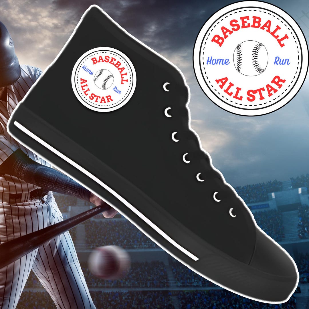 Baseball High Top Sneakers, Converse Inspired Custom Sneaker, Baseball ...