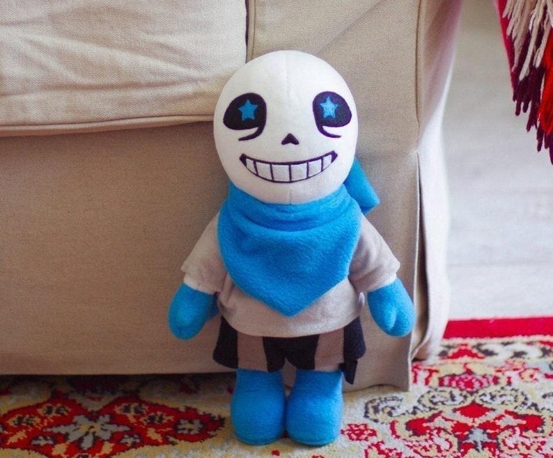 Blueberry Undertale Sans Plush, Gamer Boyfriend Gift, Kawaii Plushie ...