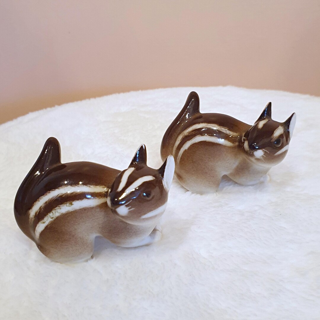 Pair of Lomonosov USSR Chipmunk Figurines Vintage Soviet Union ...