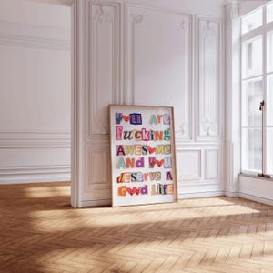 Magazine Lettering Print, Typography Poster, Girly Wall Art, Retro ...