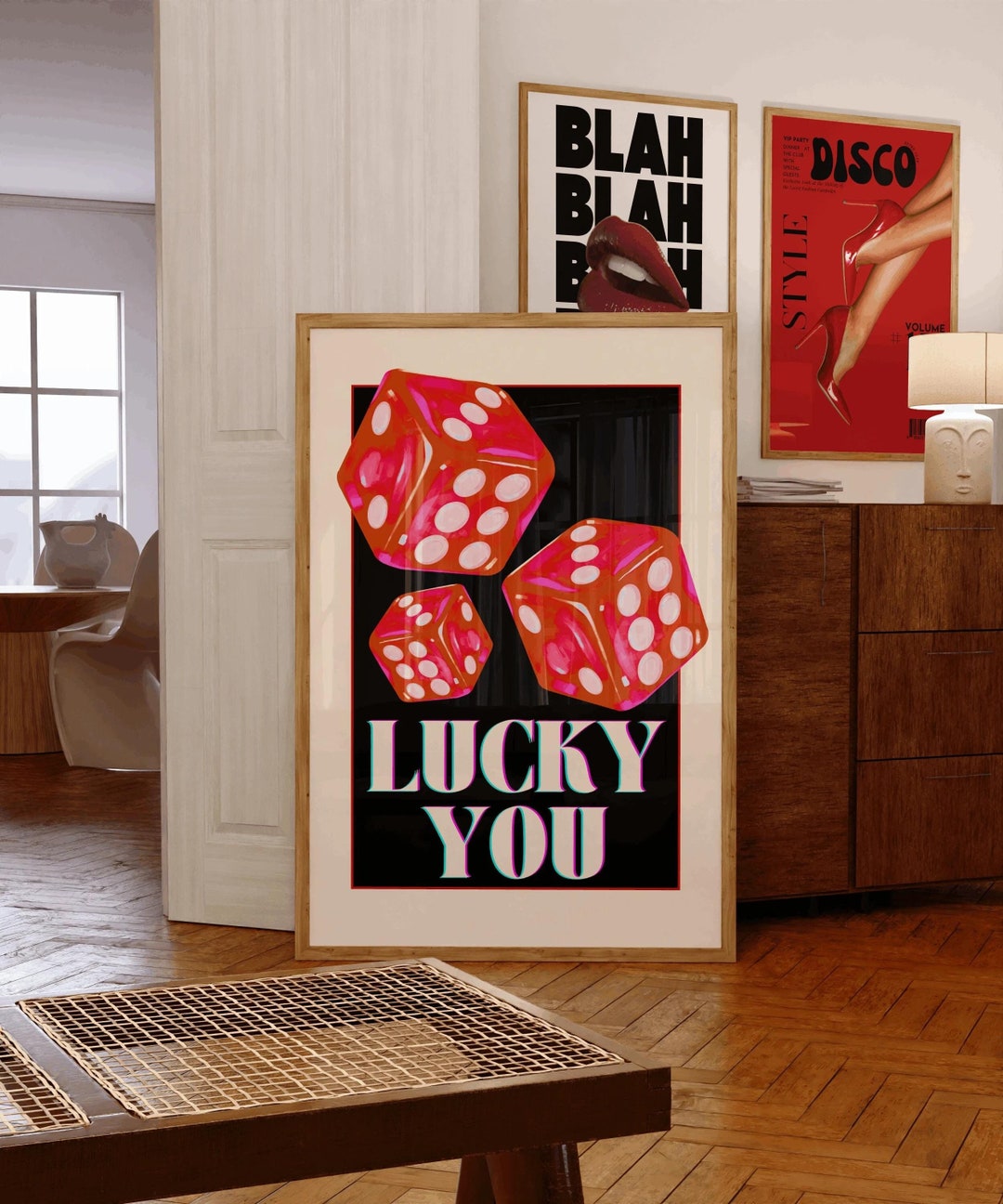 Black Dice Poster, Poker Wall Art, Dorm Room Decor, Preppy Prints ...